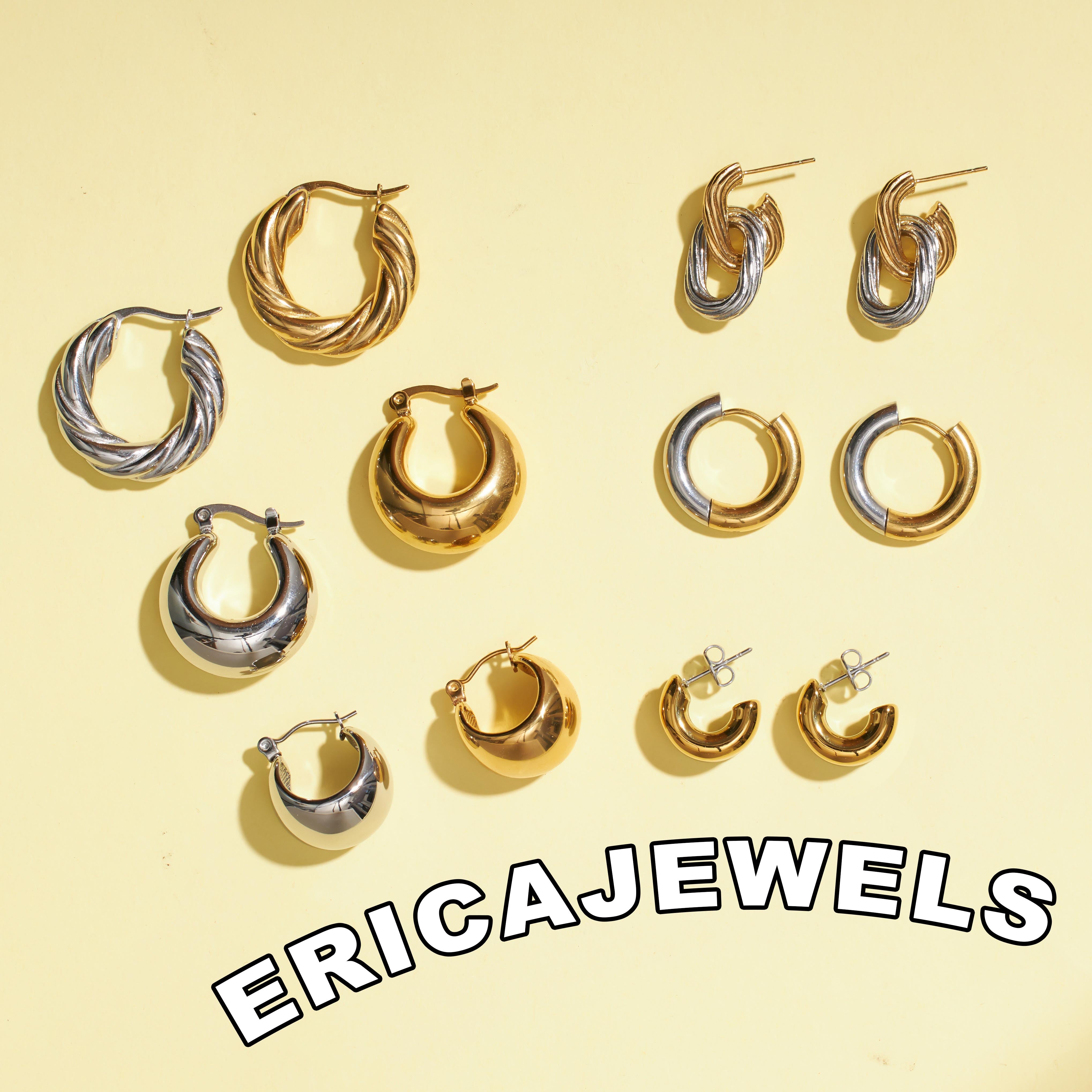Chunky Plain Hinged Hoop Earrings – EricaJewels