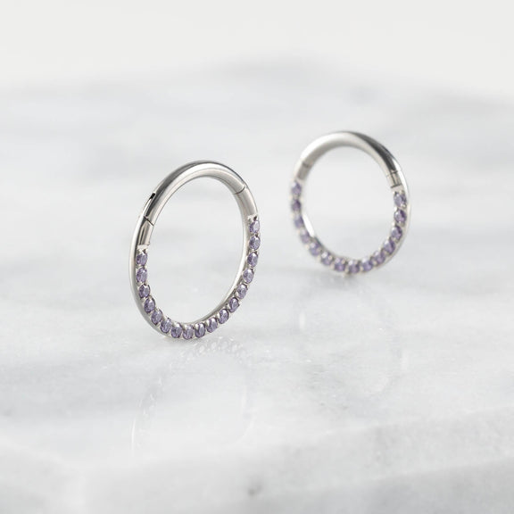 8MM and 10MM Amethyst Purple Daith Hoop - Erica Jewels – EricaJewels